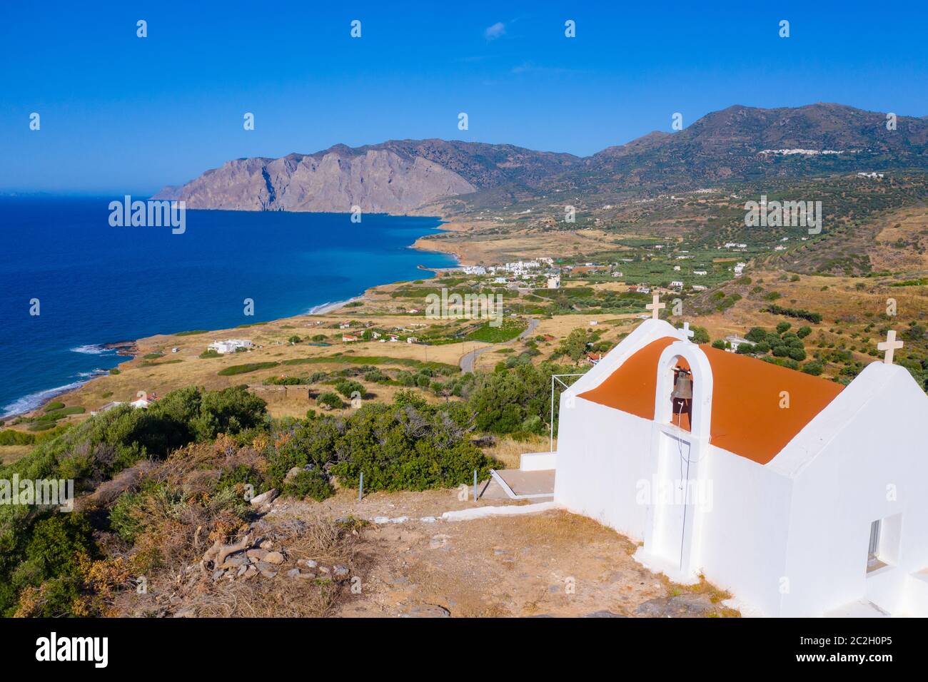 Small traditional fishing village of Mochlos, Crete, Greece Stock Photo ...