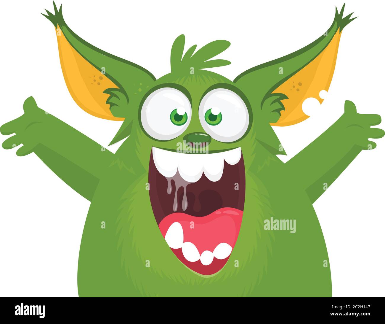 Happy cartoon excited smiling monster. Vector illustration Stock Vector ...