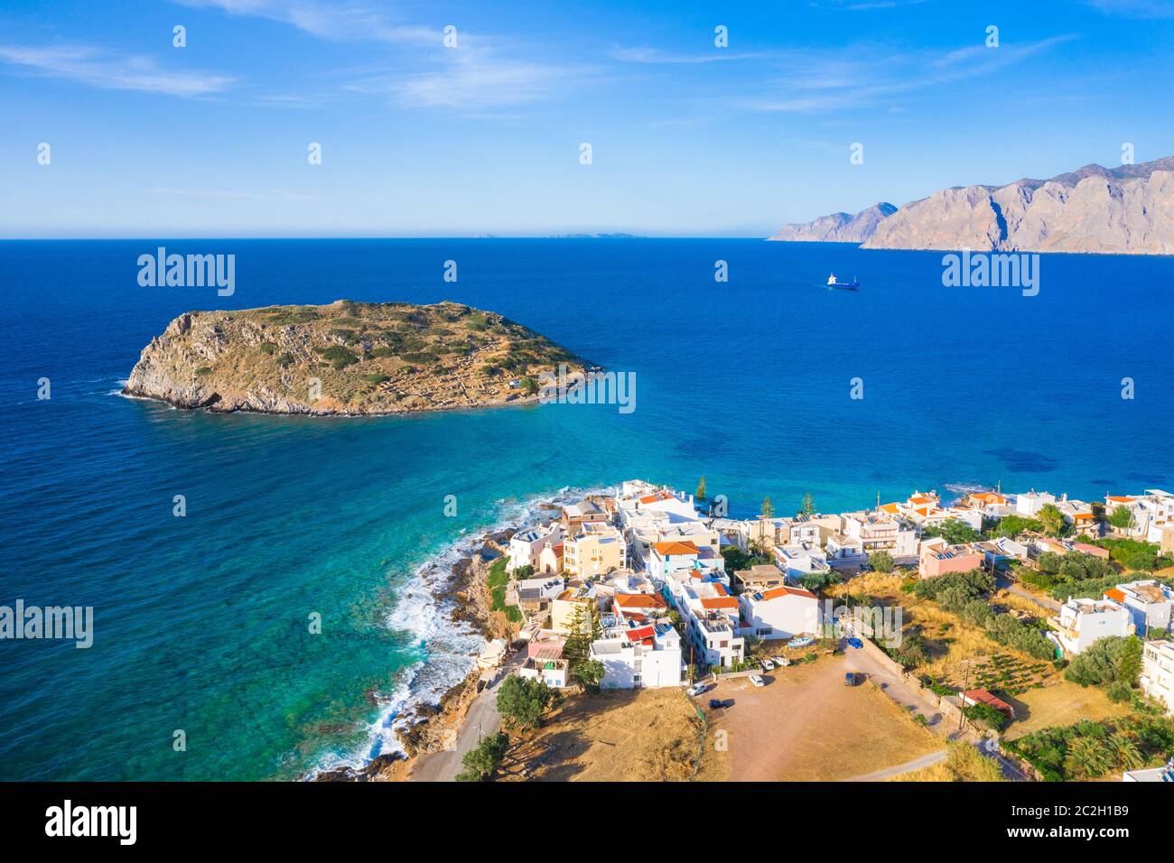 Small traditional fishing village of Mochlos, Crete, Greece Stock Photo ...
