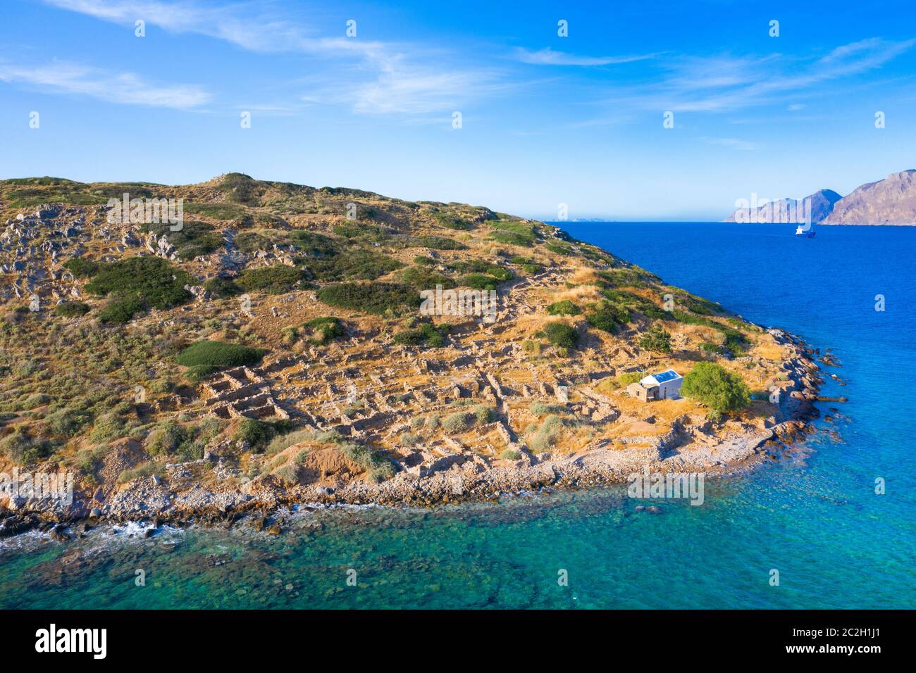 Small traditional fishing village of Mochlos, Crete, Greece Stock Photo ...
