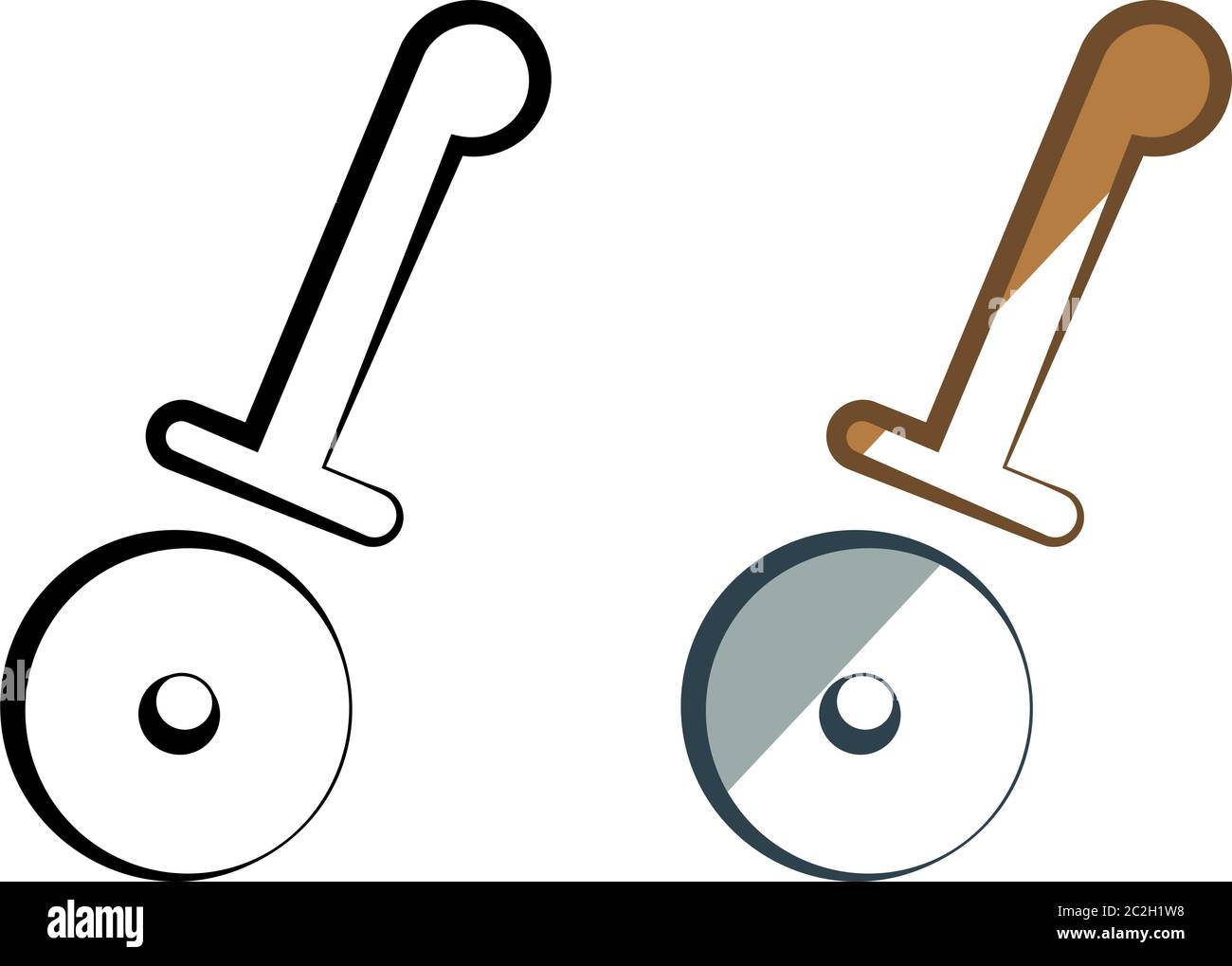 Pizza Cutter Icon, Pizza Slice Cutter Vector Art Illustration Stock ...
