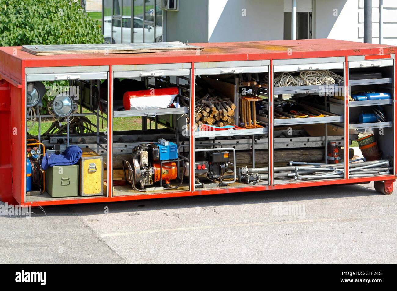 First Responder Tools and Firefighters Equipment in Trailer Box Stock ...