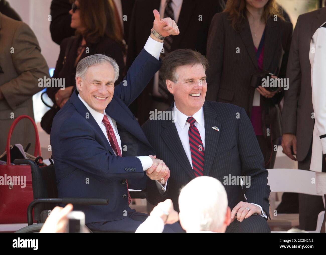 Austin Texas USA, January 20 2015: New Texas Governor Greg Abbott (left ...