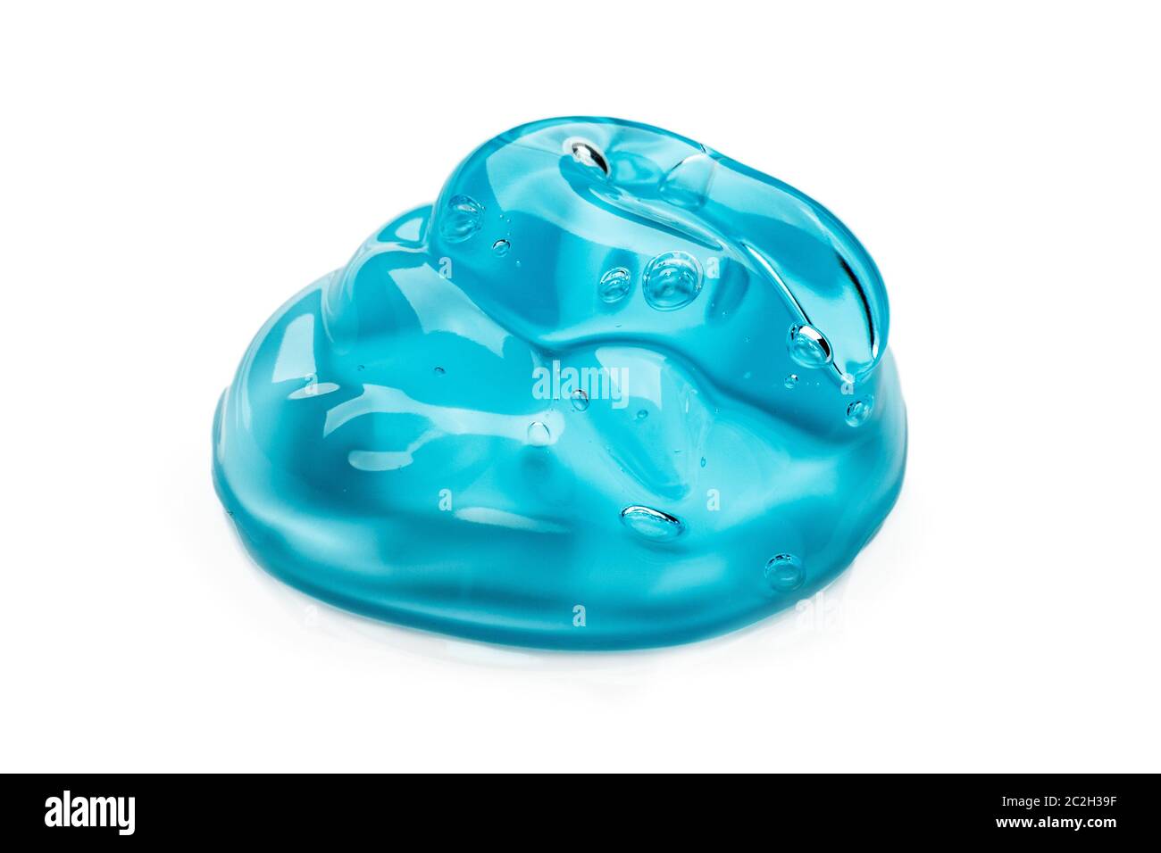 Blue gel container isolated on white background from top view ...