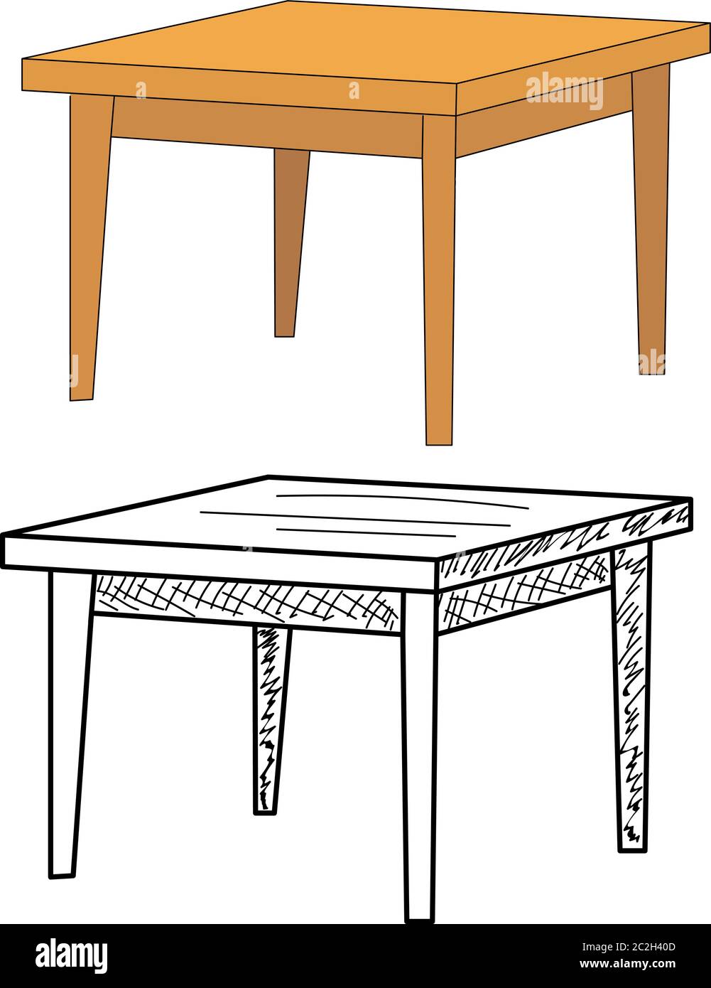 vector, isolated table, sketch of a table Stock Vector Image & Art - Alamy