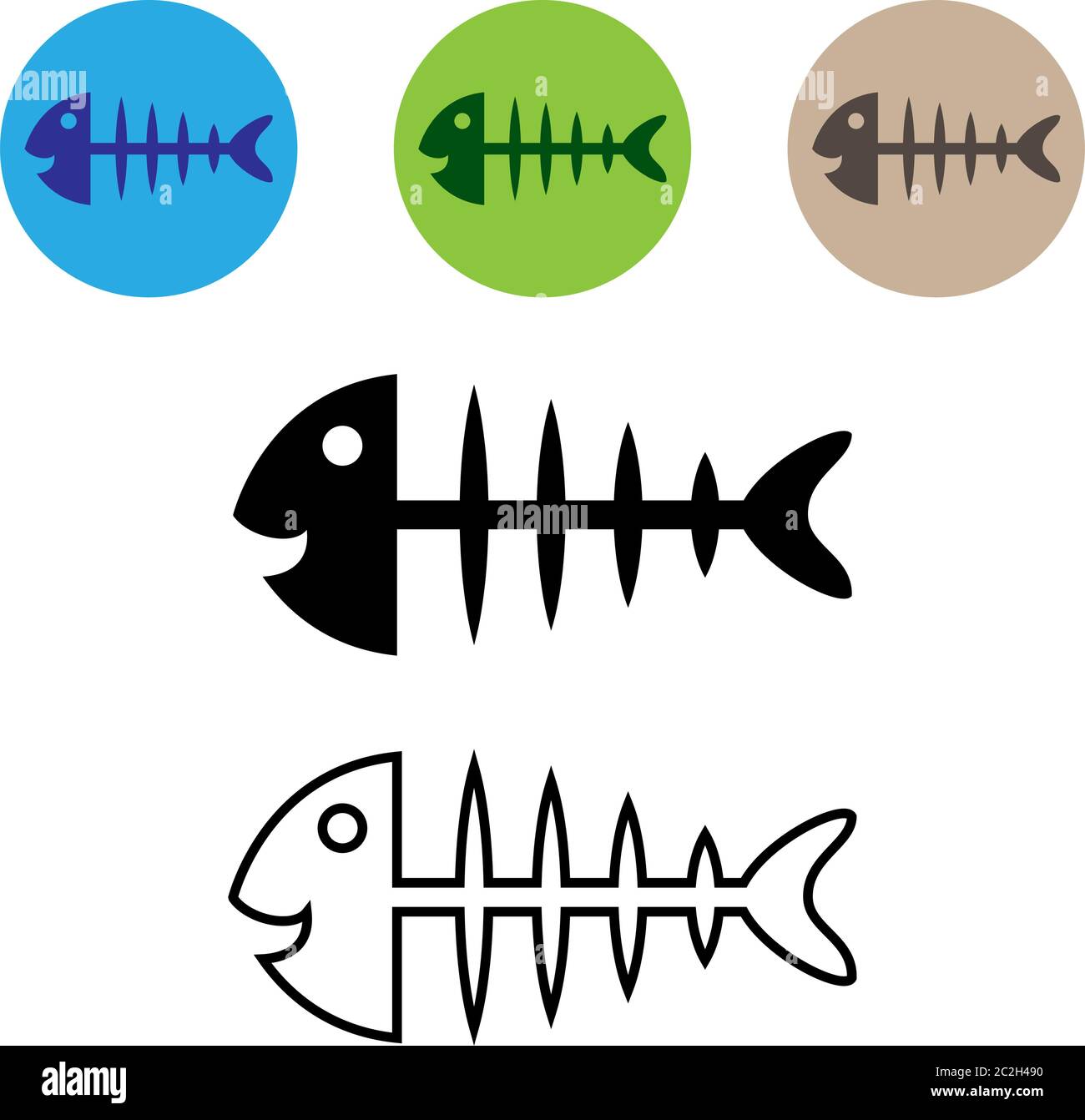 Fish Bone Icon Design Vector Art Illustration Stock Vector Image & Art ...