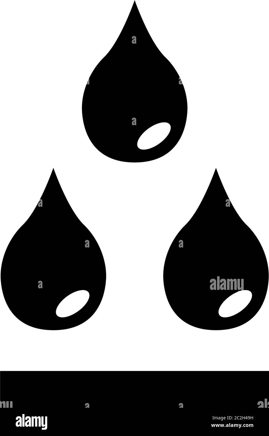 Water Drops, Rain Droplet, Raindrop Blob. Flat Vector Icon illustration ...