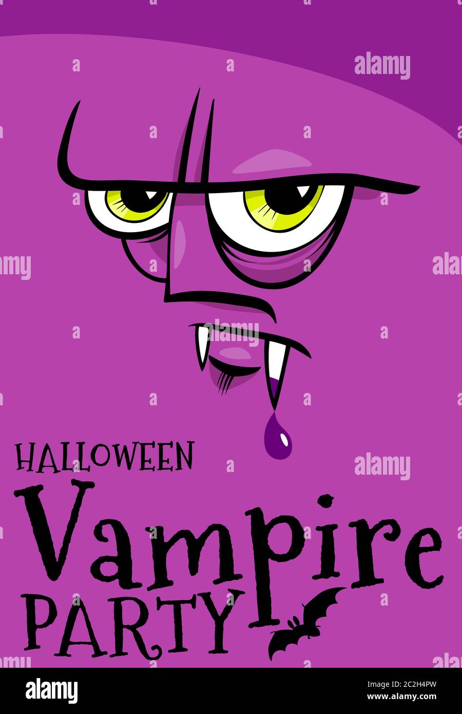 Halloween holiday poster design with cartoon vampire Stock Photo - Alamy