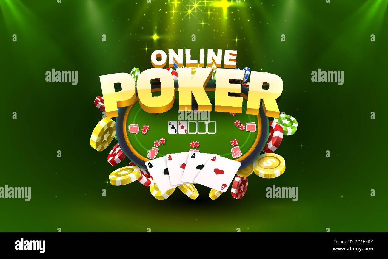 Poker online gamble, game play banner, club sport. Vector illustration ...