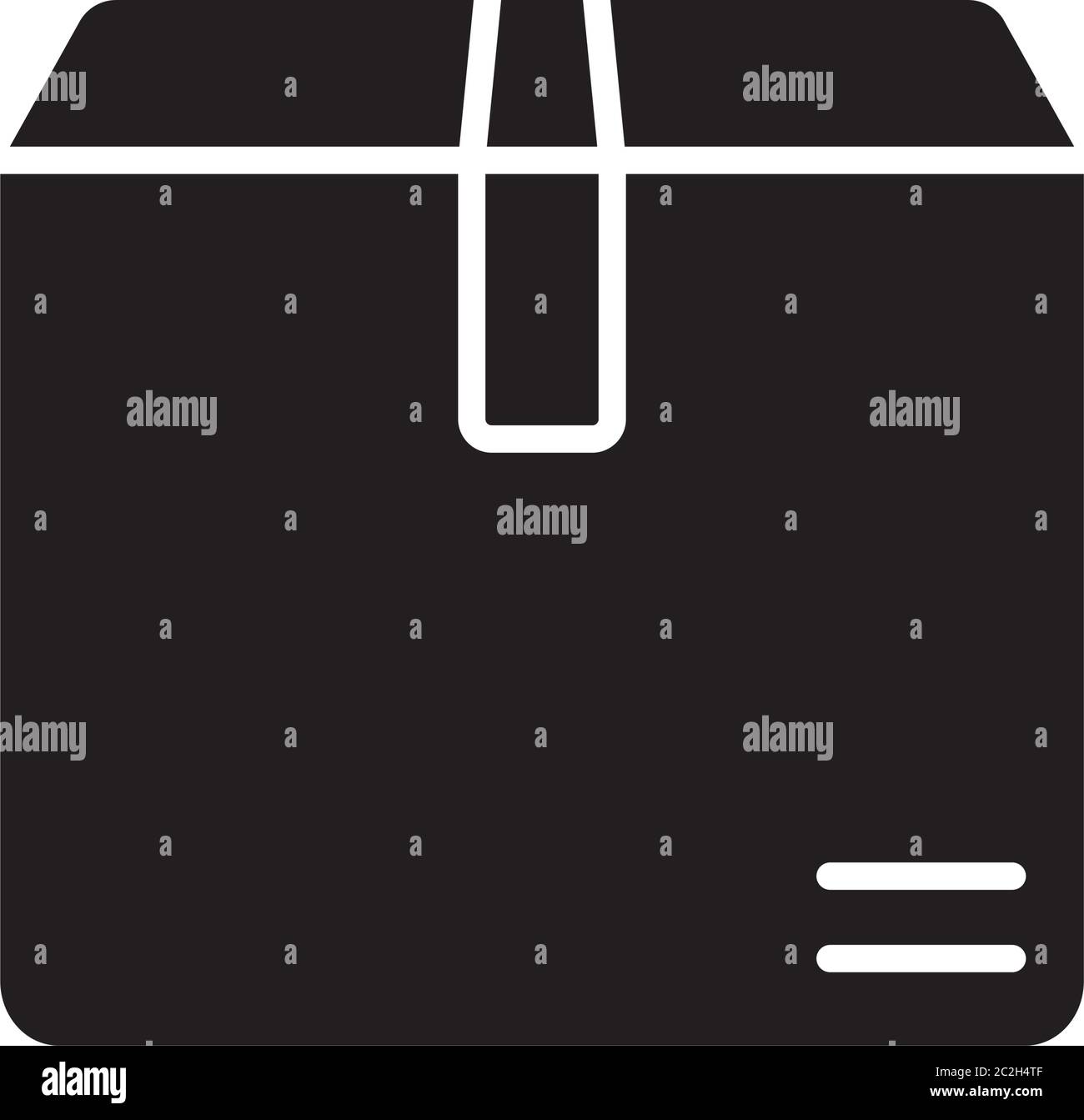 package box icon over white background, silhouette style, vector ...