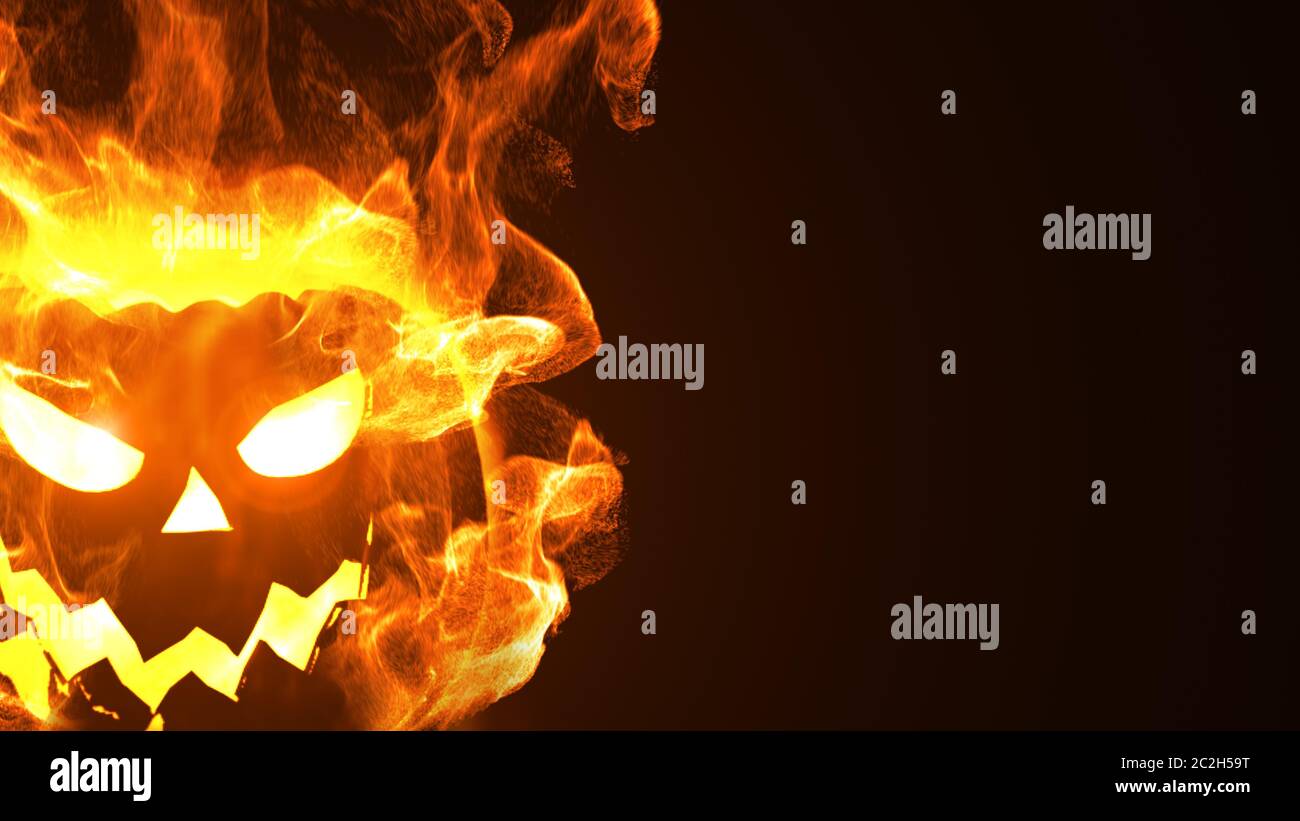 Fire Halloween on pumpkin design Stock Photo - Alamy