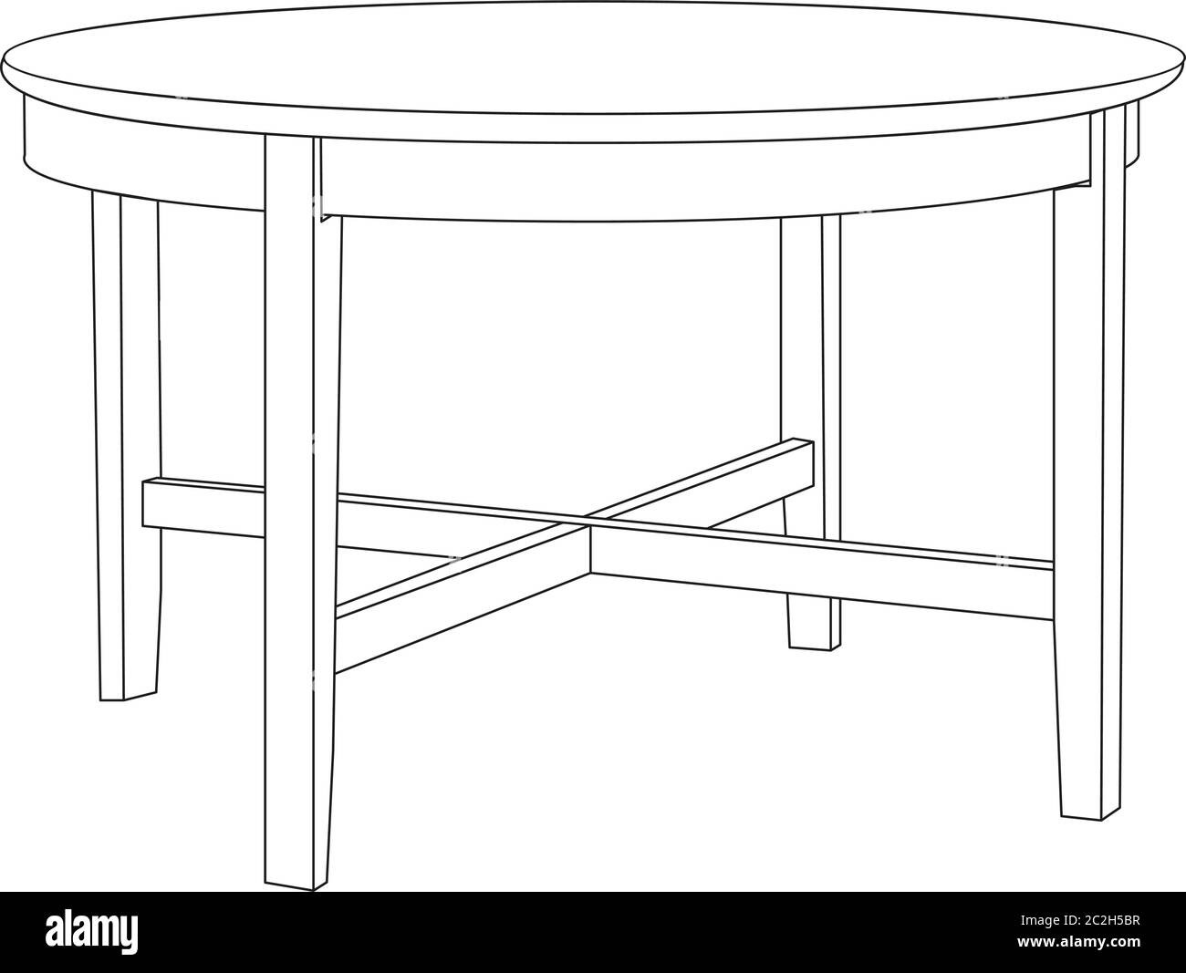 vector isolated round contour table Stock Vector Image & Art - Alamy