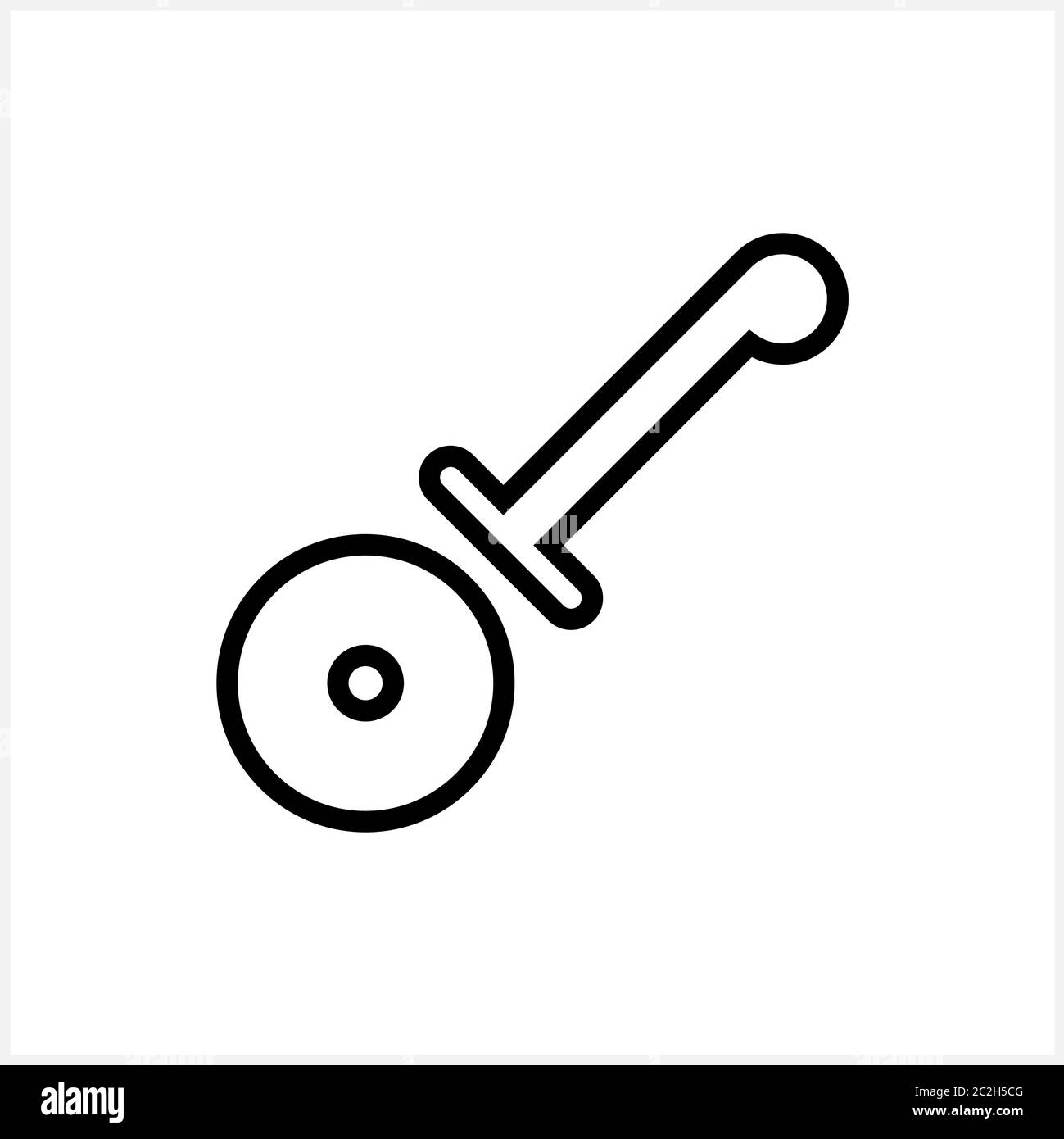 Pizza Cutter Icon, Pizza Slice Cutter Vector Art Illustration Stock ...