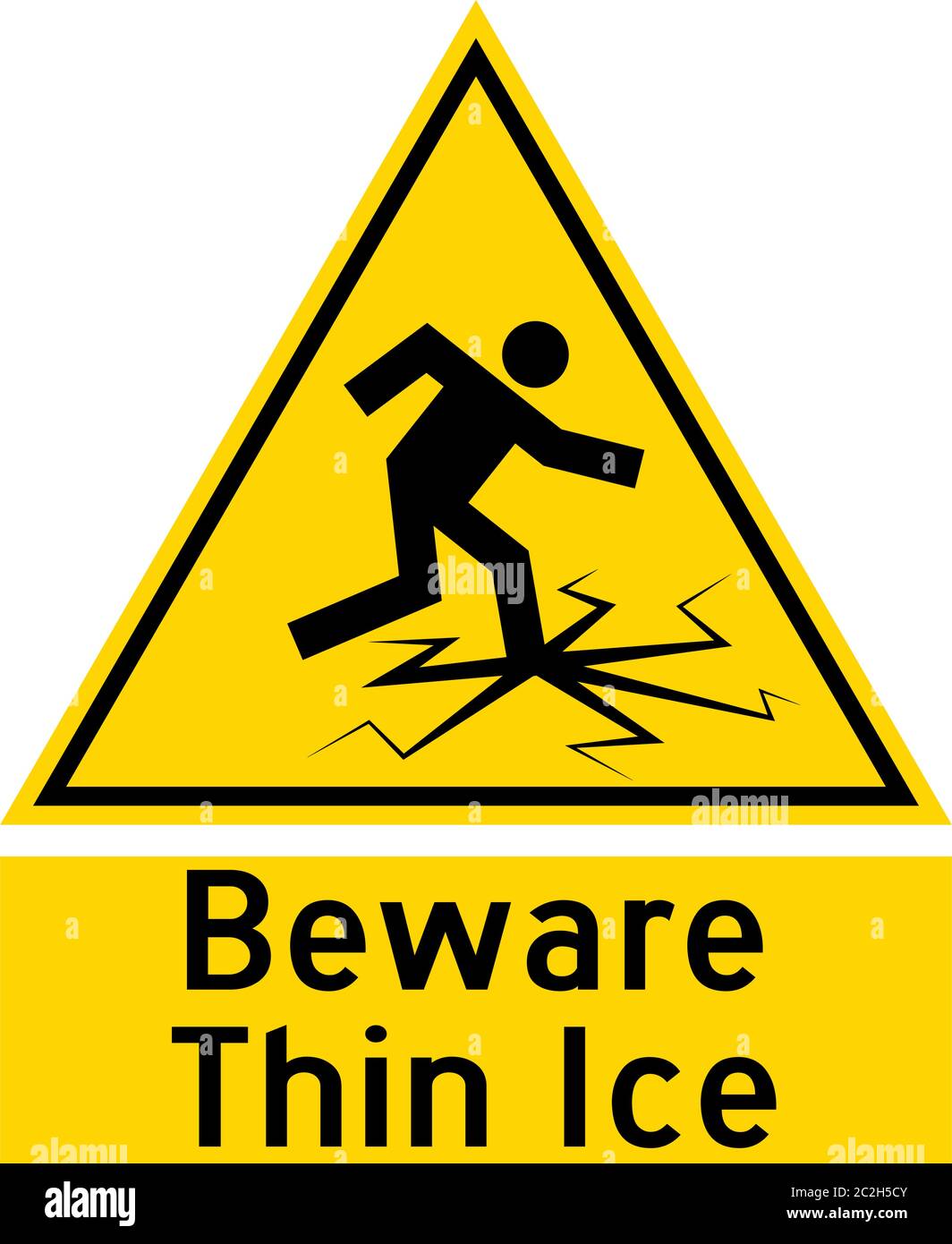 Beware Thin Ice Sign Vector Art Illustration Stock Vector Image & Art ...