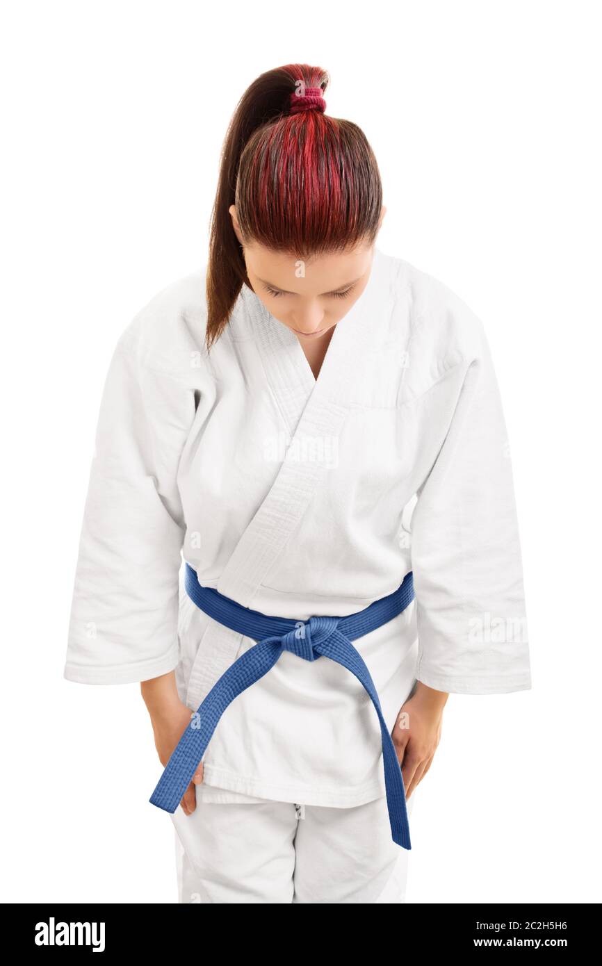 Woman karate bowing hi-res stock photography and images - Alamy