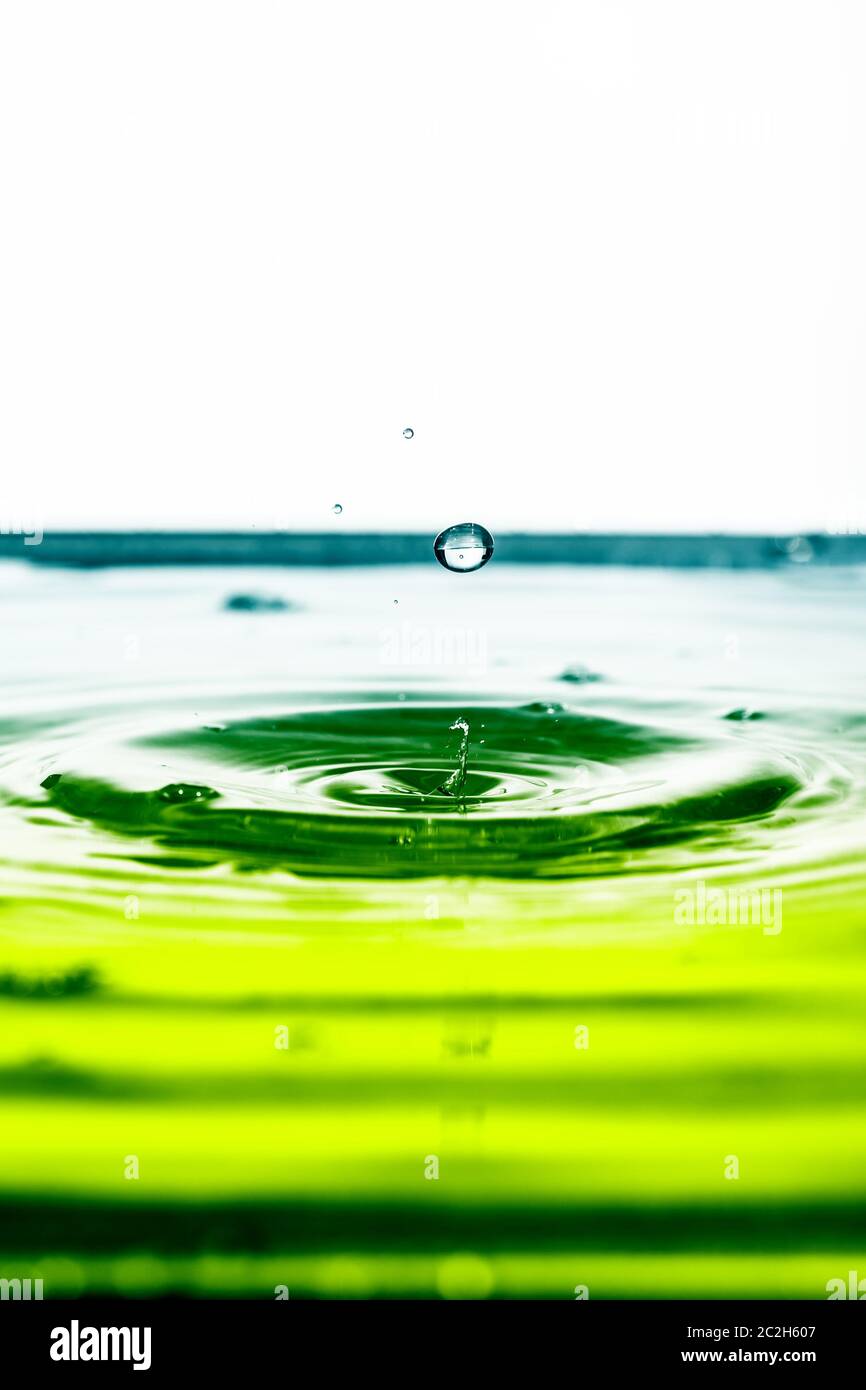 Green water drop waves hi-res stock photography and images - Alamy