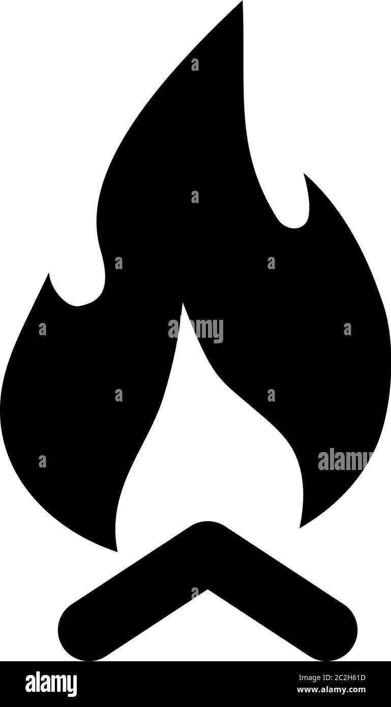 Wooden Camp Fire, Bonfire, Campfire. Flat Vector Icon illustration ...