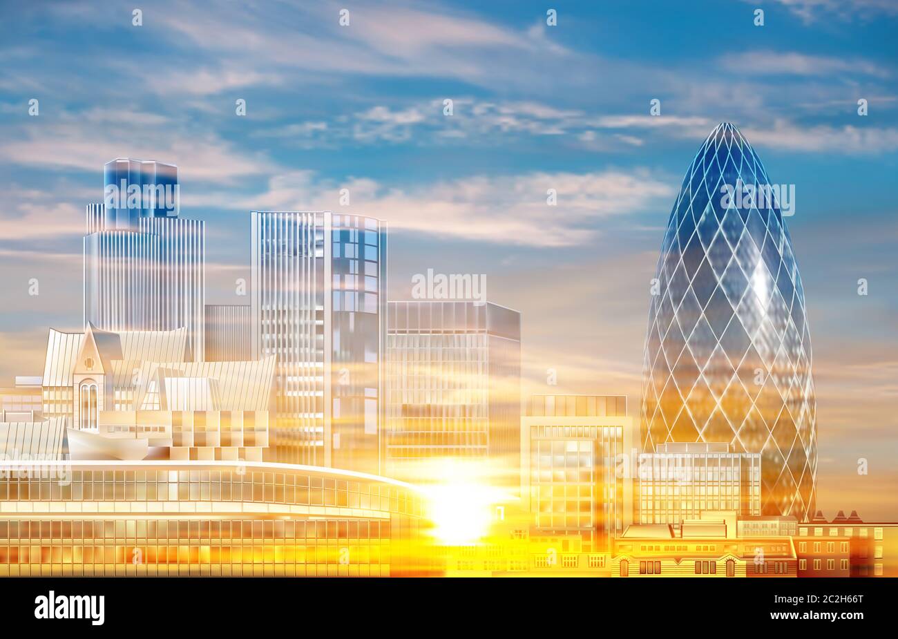 abstract morning background with panorama of London Stock Photo - Alamy