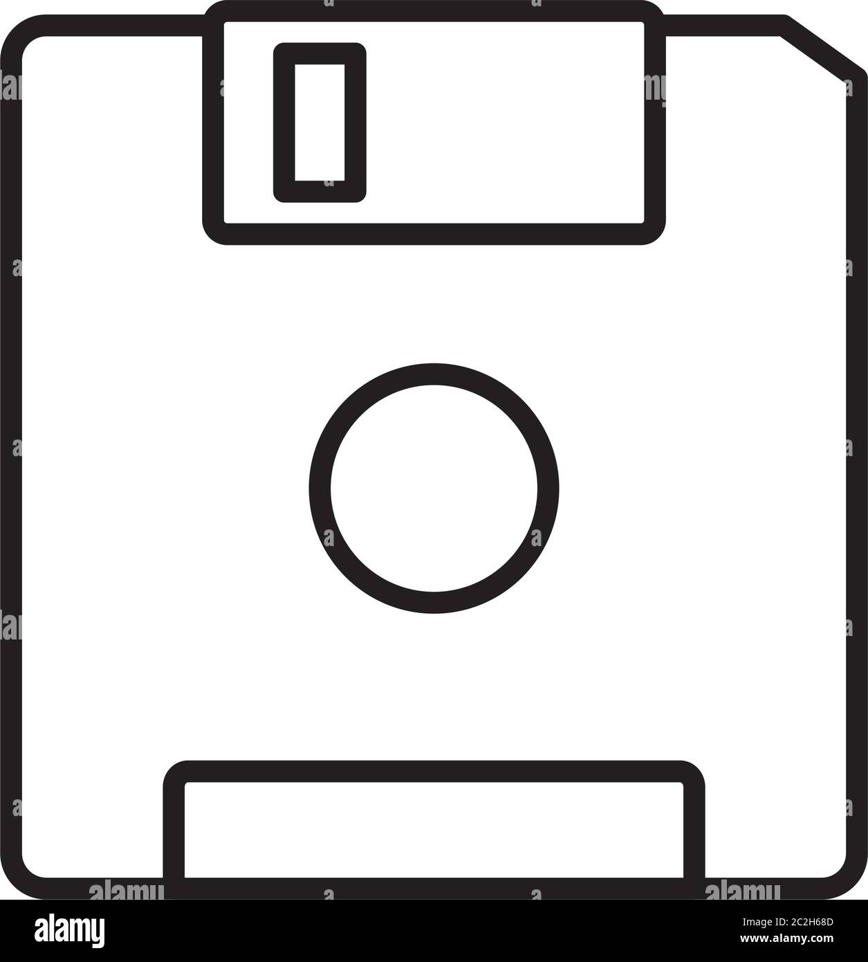 web icons concept, save symbol, diskette icon over white background, line style, vector ...