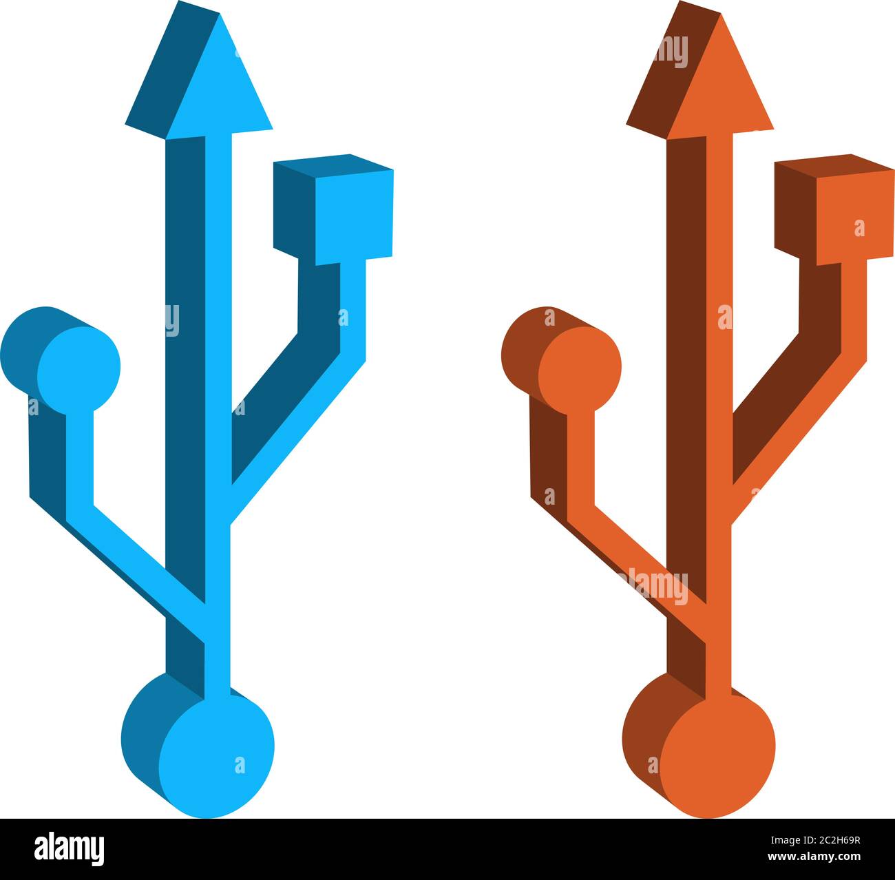 Usb Icon 3d, Universal Serial Bus Design Vector Art Illustration Stock ...