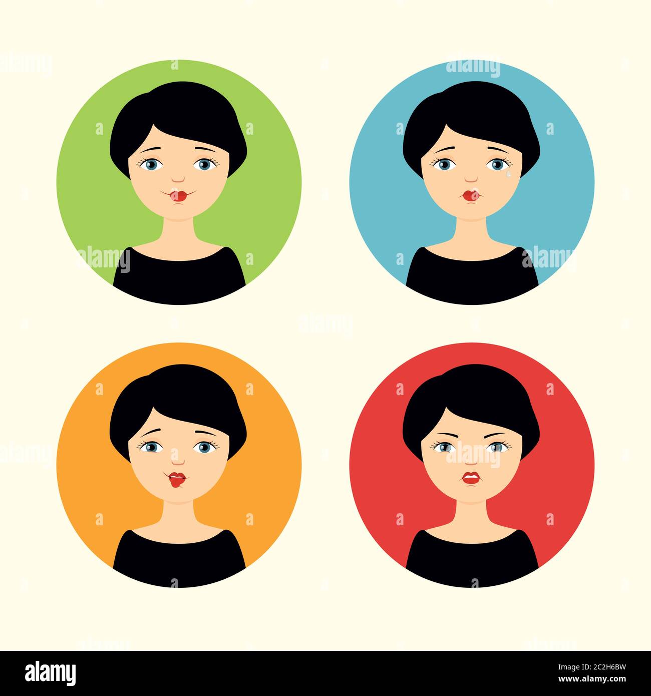 Portrait of angry girl crying Stock Vector Images - Alamy