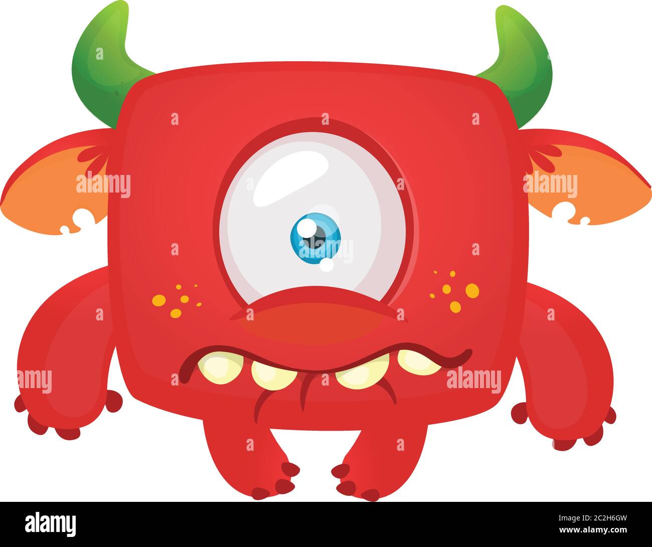 Funny cyclops creature illustration. Vector Stock Vector Image & Art ...