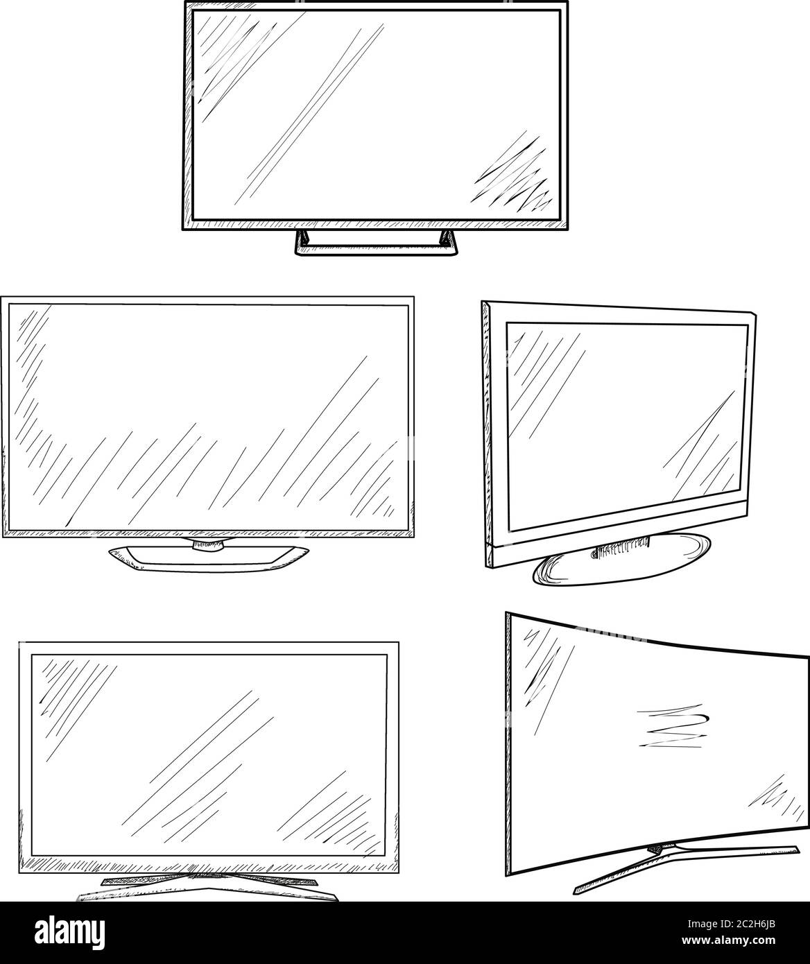 vector, isolated sketch TV set Stock Vector Image & Art - Alamy