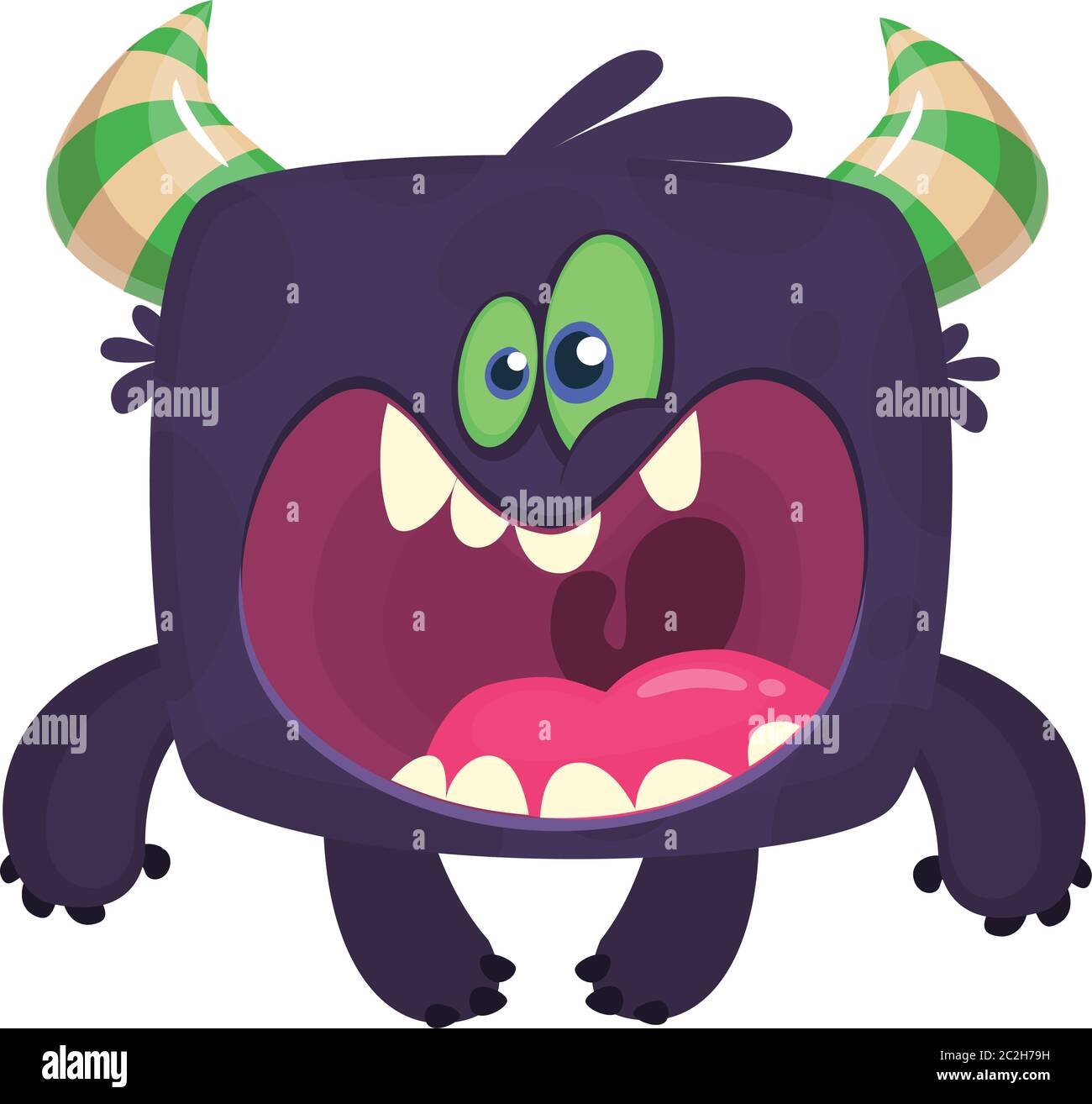 Angry cartoon monster. Vector Halloween illustration Stock Vector Image ...