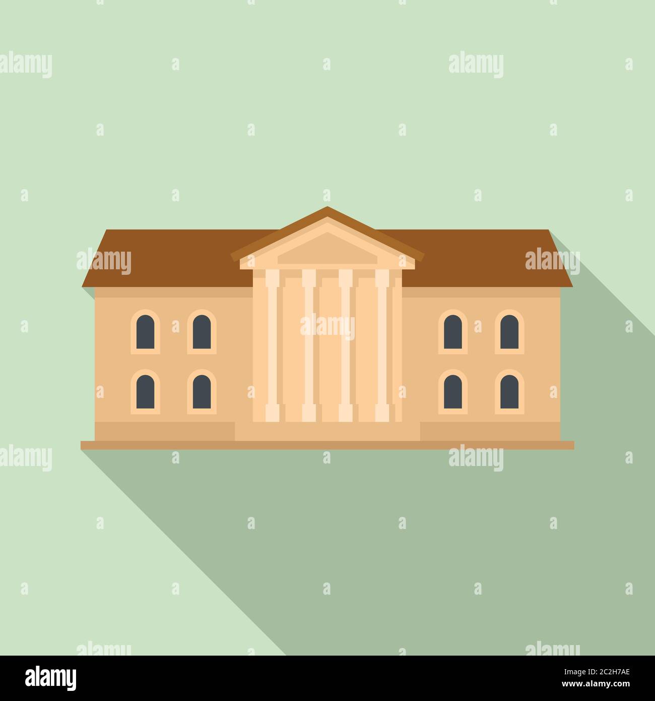Institute building icon. Flat illustration of institute building vector ...
