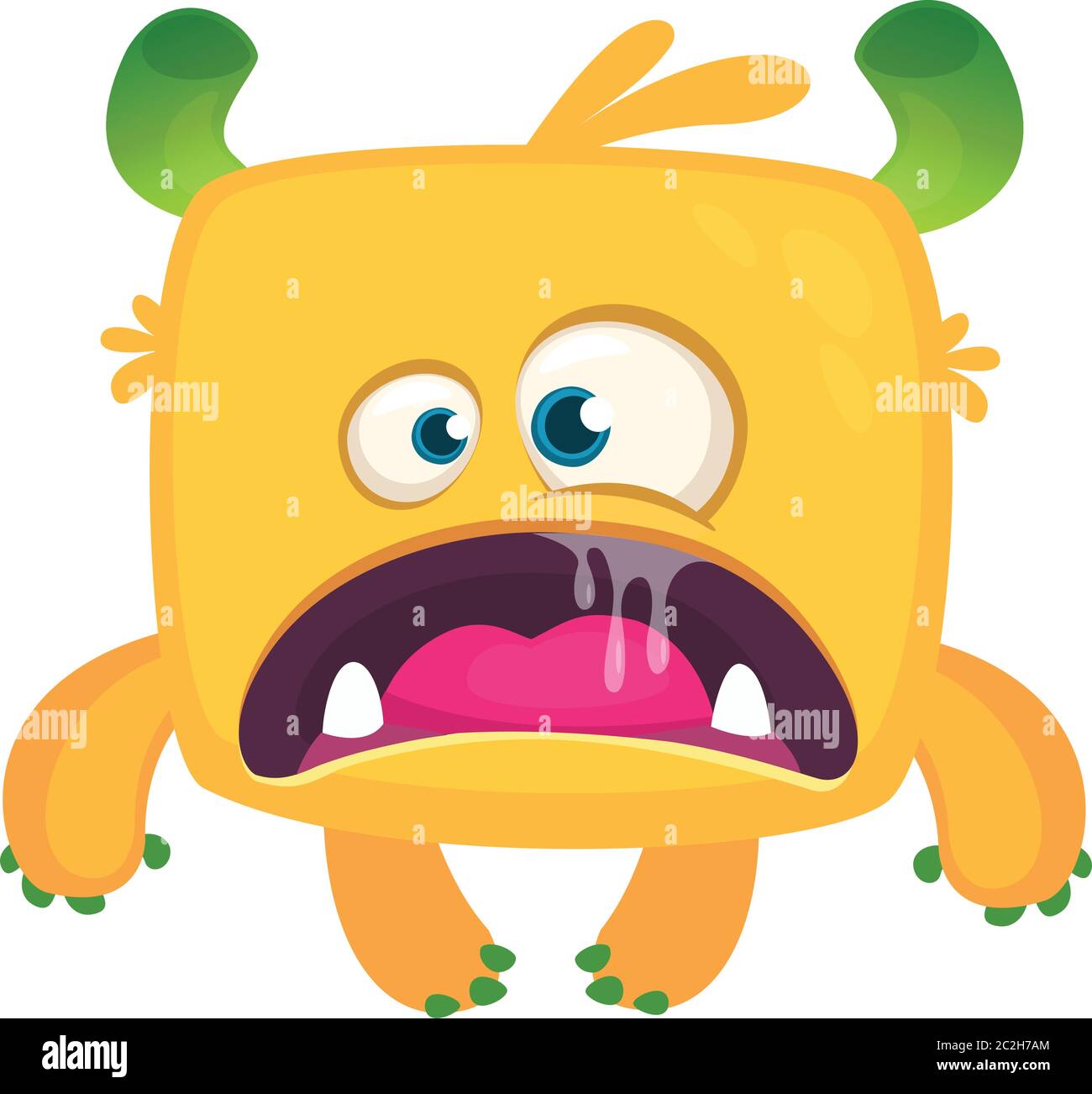 Angry cartoon monster. Vector Halloween illustration Stock Vector Image ...