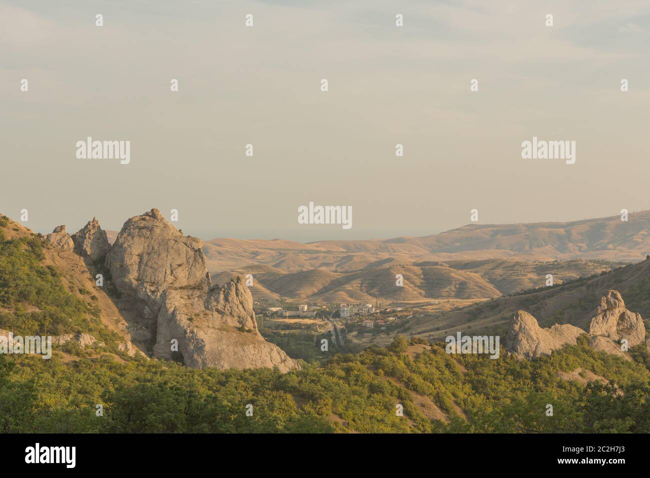 Crimean mountains in the vicinity of the solar valley .Russia Stock ...