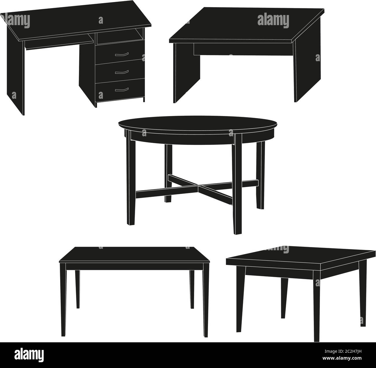 Wooden table chair dining Stock Vector Images - Alamy