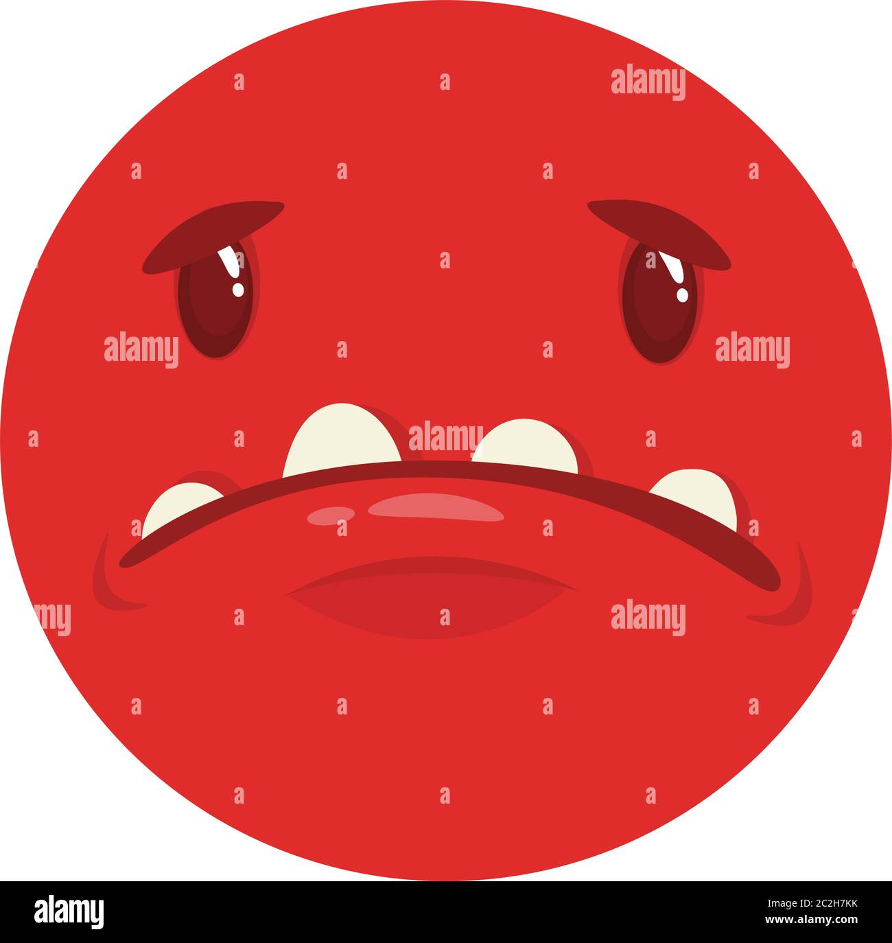 Sad cartoon monster face. Vector monster avatar Stock Vector Image ...