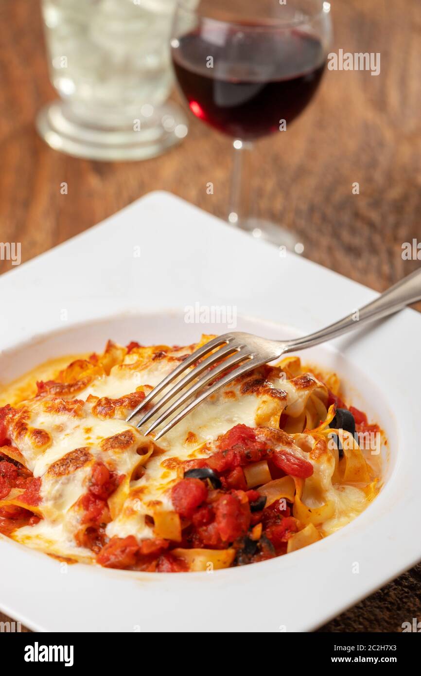 italian tagliatella pasta with tomato sauce Stock Photo - Alamy