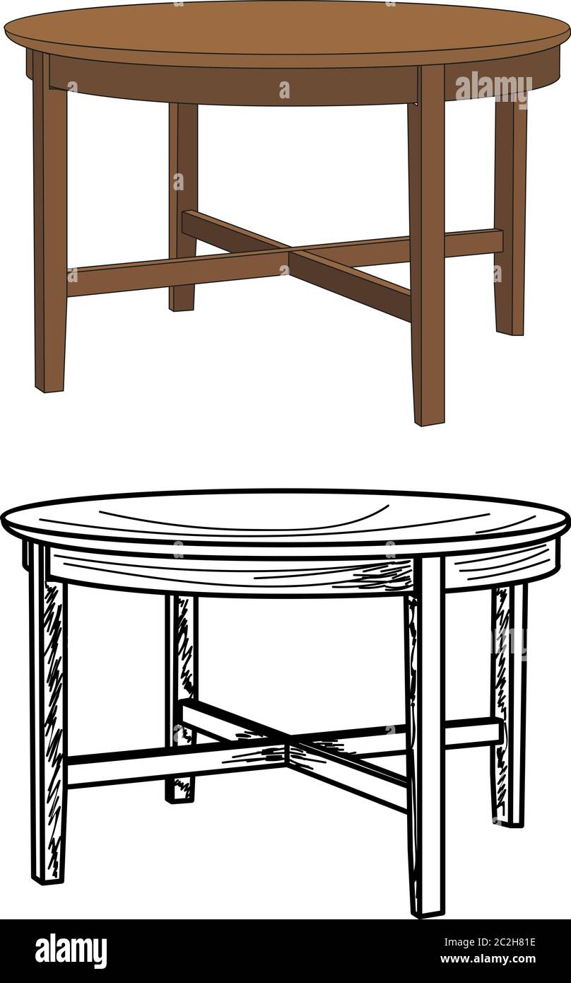 round table, sketch of a table Stock Vector Image & Art - Alamy