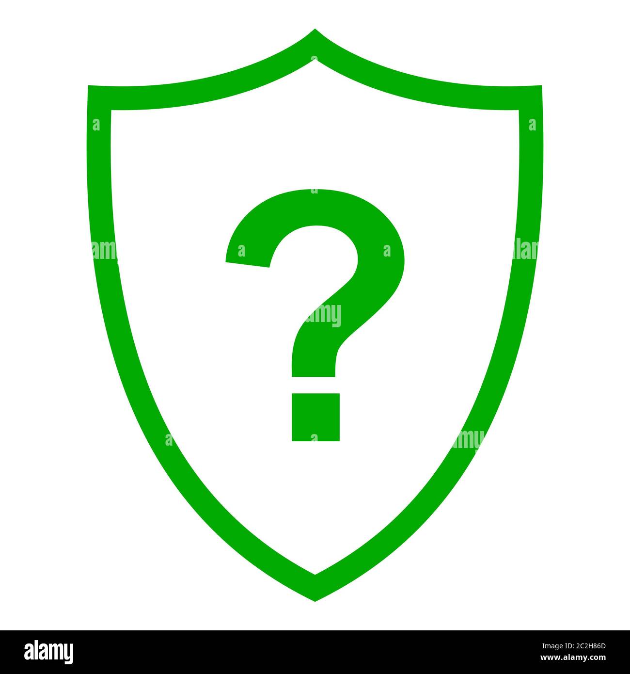 Question mark and shield Stock Photo - Alamy