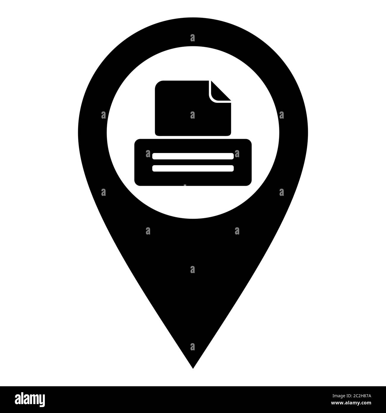 Printer and location pin Stock Photo - Alamy