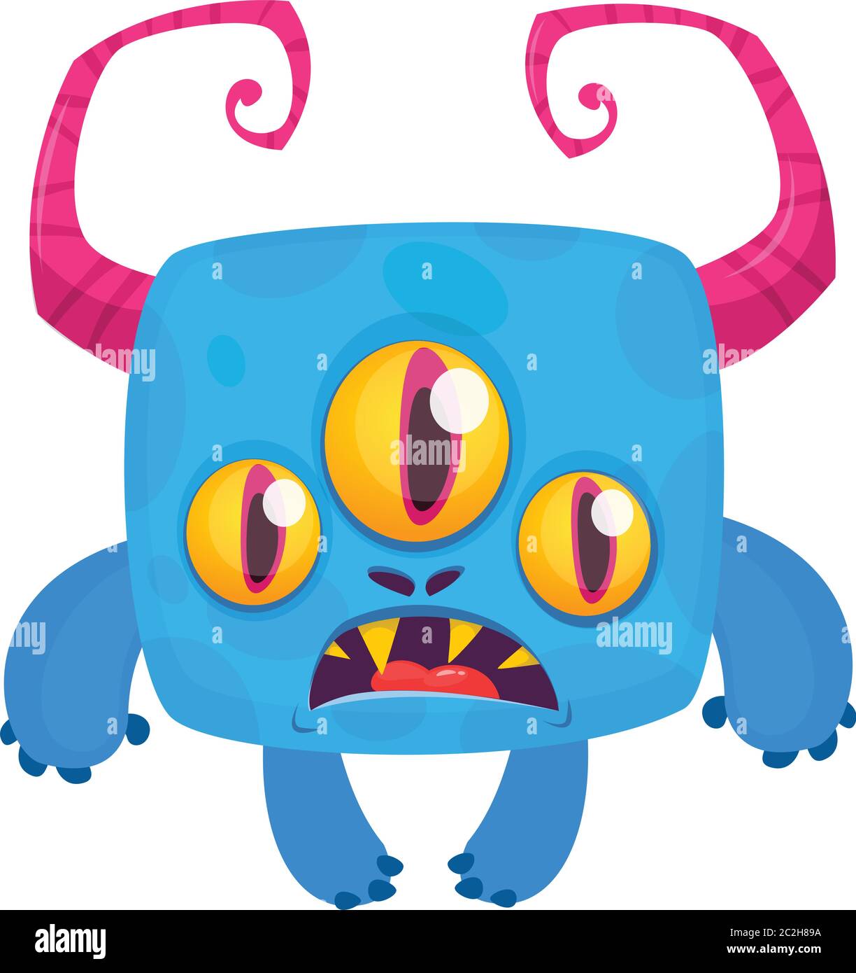 Angry cartoon monster. Vector Halloween illustration Stock Vector Image ...