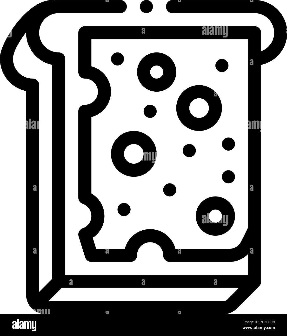 cheese sandwich icon vector outline illustration Stock Vector Image ...