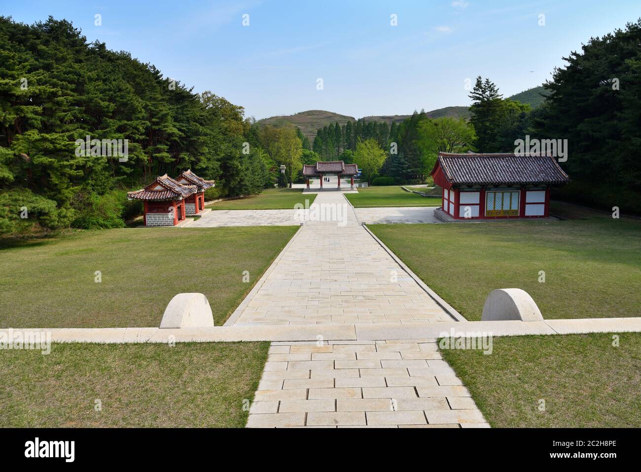 Tomb of King Wanggon or Hyollung Royal tomb. Construction on the tomb ...