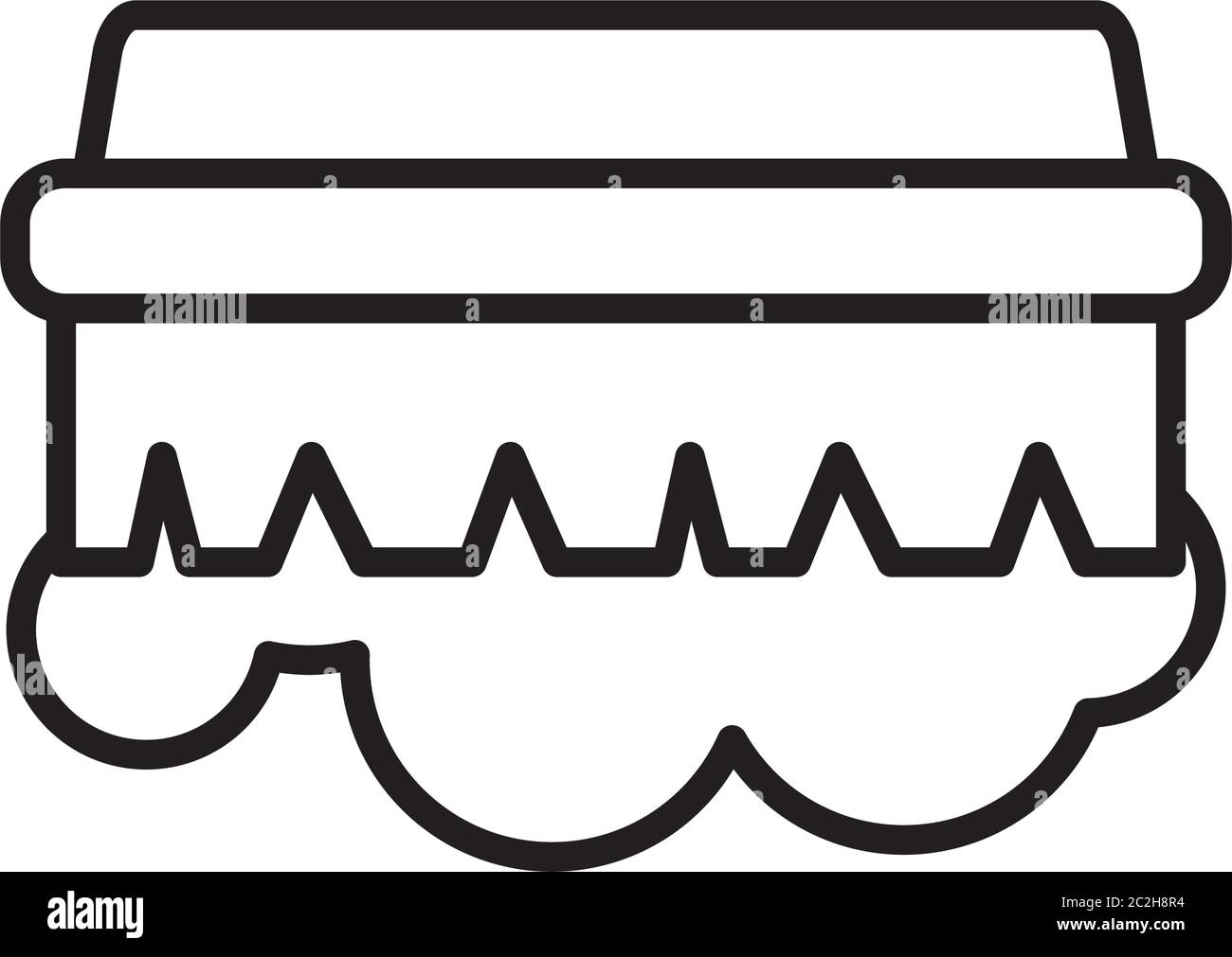 cleaning brush with water over white background, line style, vector ...