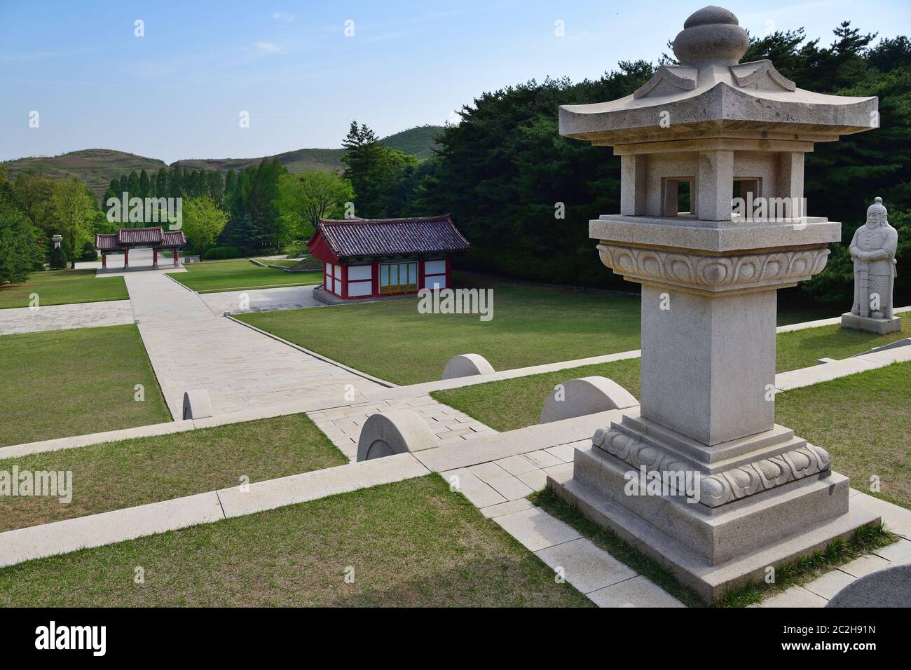 Tomb of King Wanggon or Hyollung Royal tomb. Construction on the tomb ...