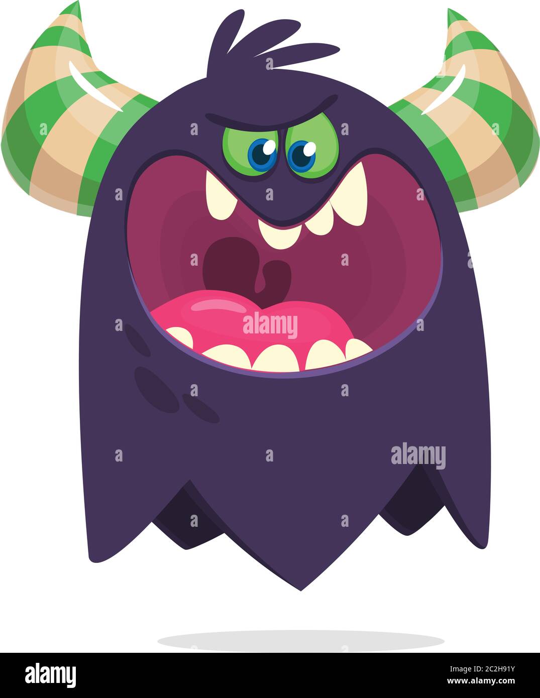 Angry cartoon monster. Halloween illustration Stock Vector Image & Art ...