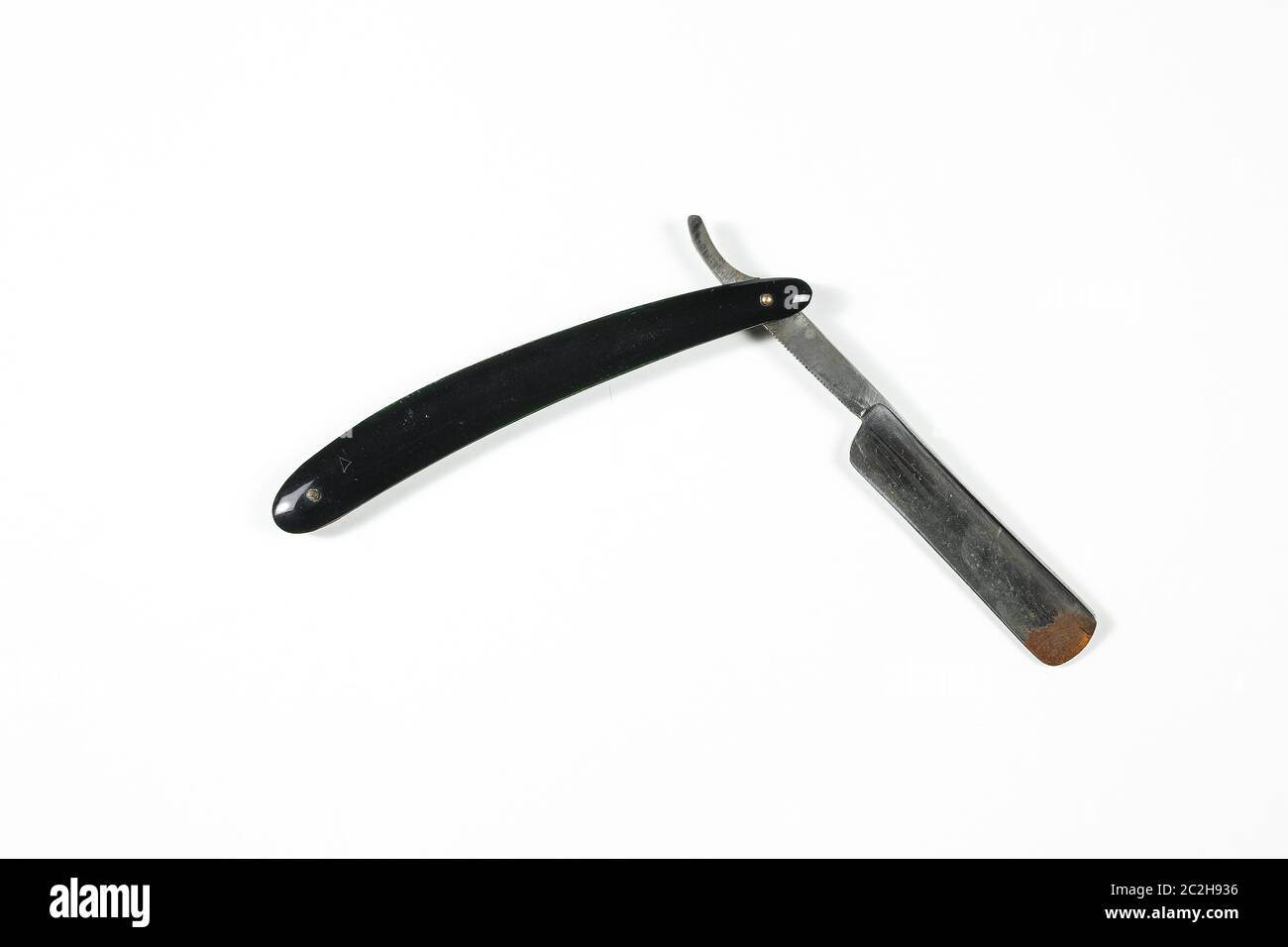 dangerous vintage shaving blade on white isolated background Stock ...