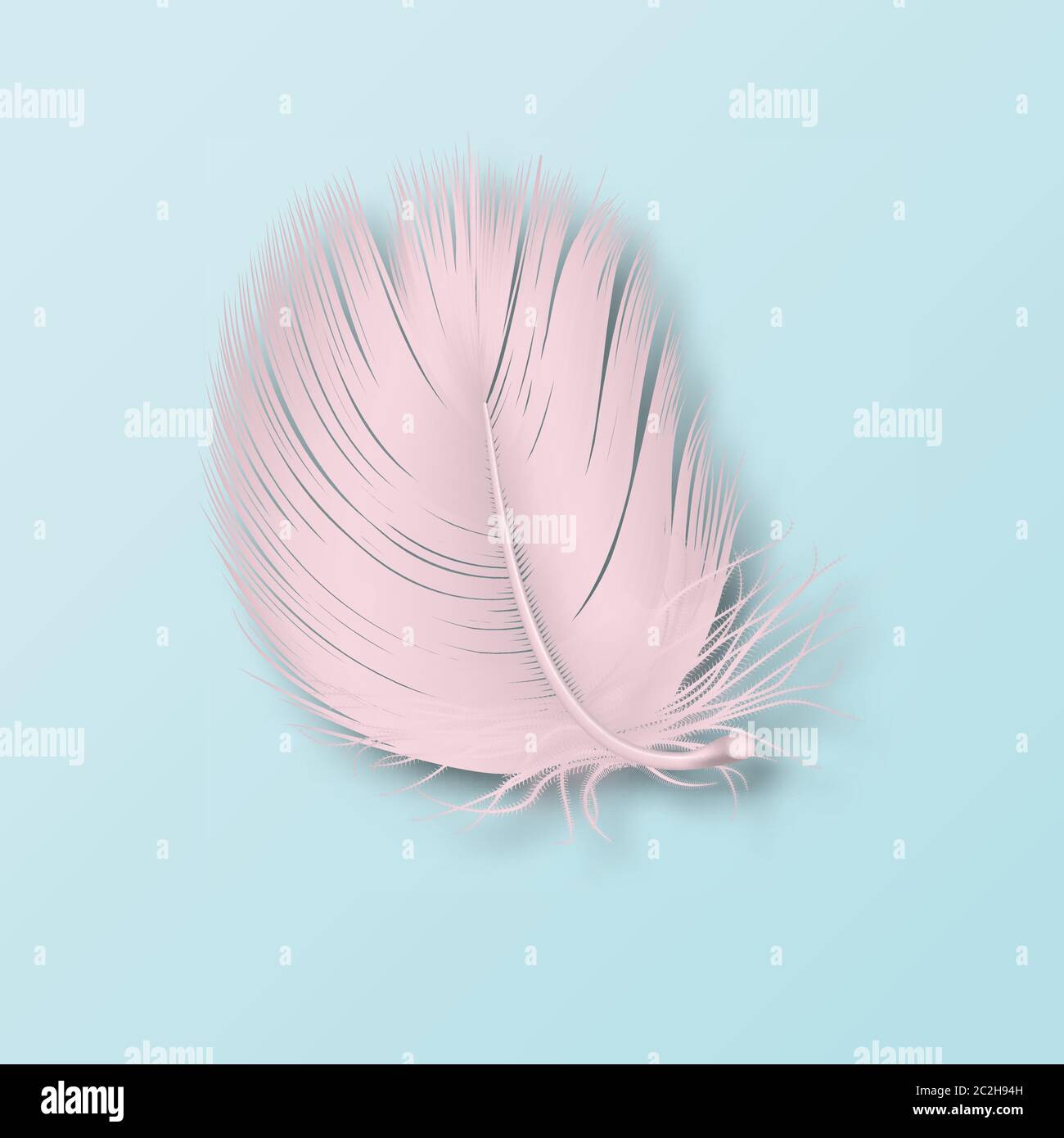 Vector 3d Realistic Falling Pink Fluffy Twirled Flamingo Feather Icon ...