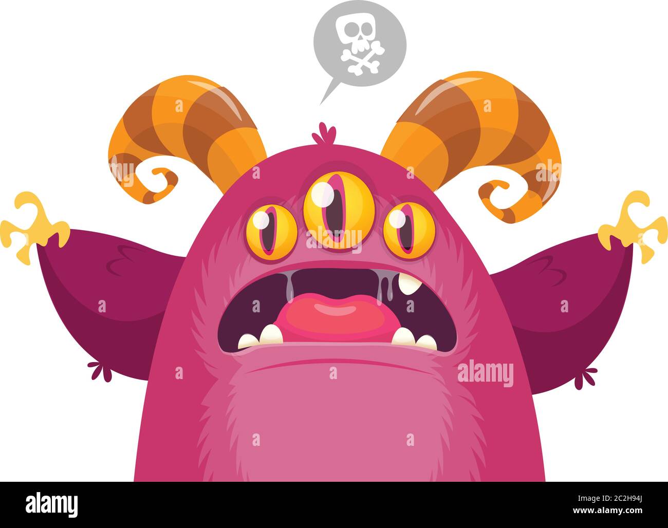 Angry cartoon monster. Vector alien character illustration Stock Vector ...