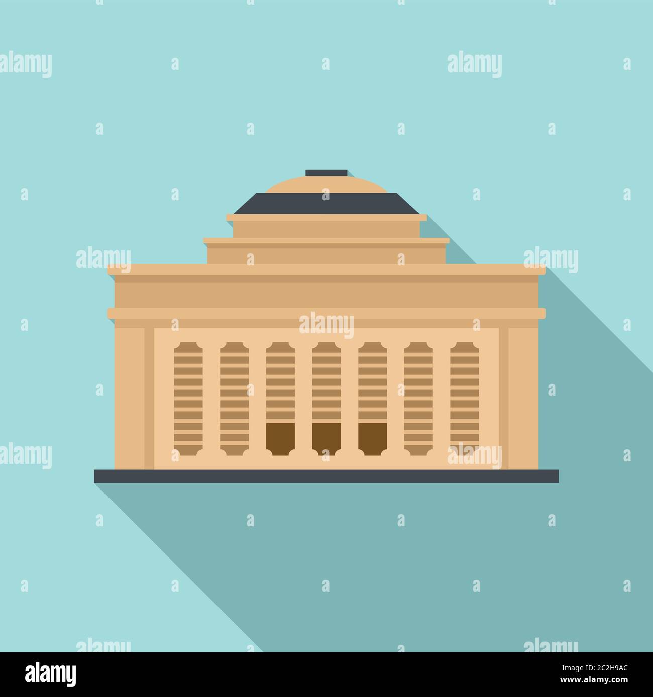 Academy building icon. Flat illustration of academy building vector ...
