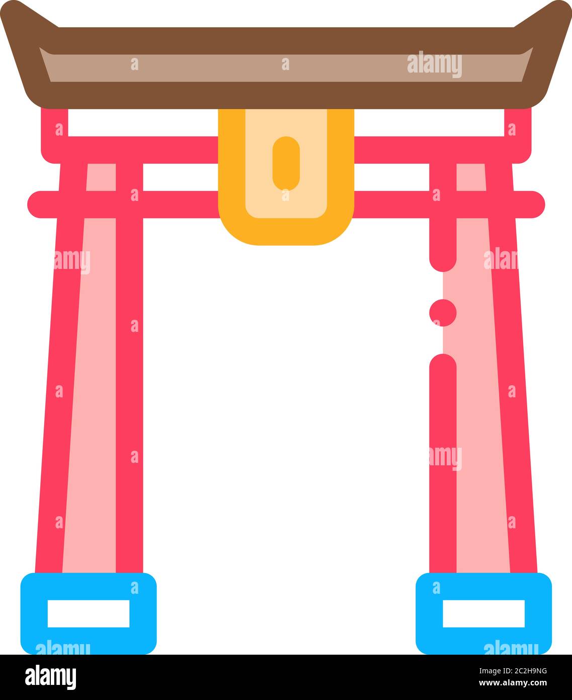 chinese arch with columns icon vector outline illustration Stock Vector ...