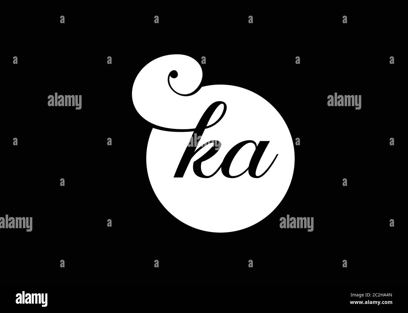 Initial Monogram Letter K A Logo Design Vector Template. K A Letter ...