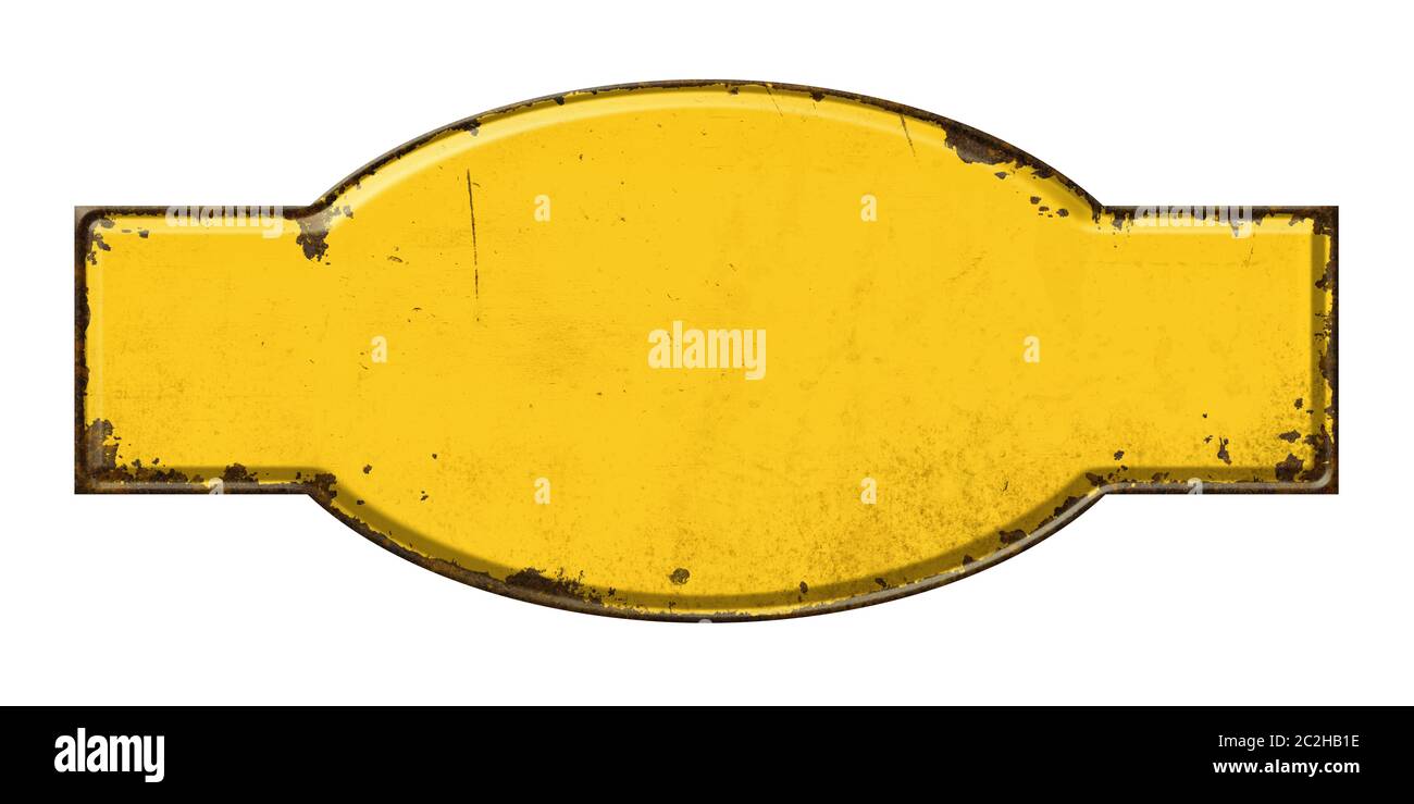 Empty vintage tin sign on a white background Stock Photo - Alamy